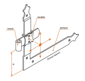 Pentures acier En T réglables VARITECH diamètre 14
